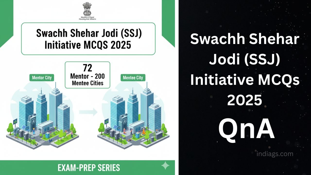 Swachh Shehar Jodi (SSJ) Initiative MCQs 2025 | Current Affairs MoHUA ...